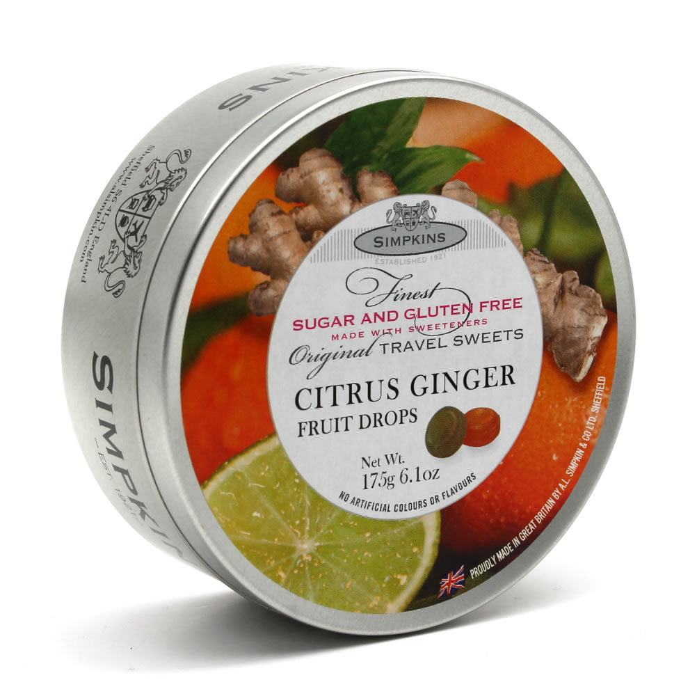 Simpkins Sugar Free & Gluten Free Citrus Ginger Drops | Scottish Shop